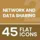 Network and Data sharing Flat Multicolor Icons, Icons | GraphicRiver